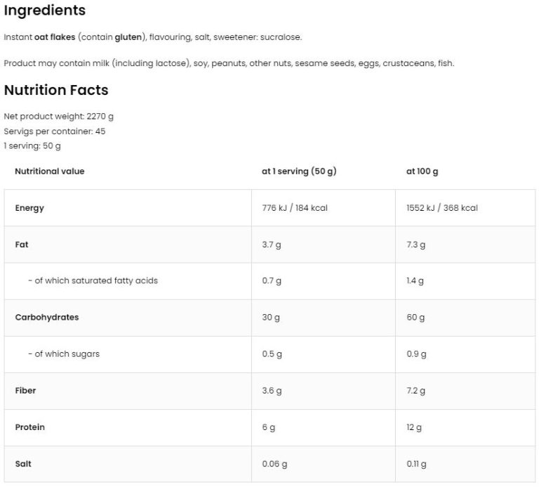 Ostrovit Instant Oats 5Lbs - Muscle Boost